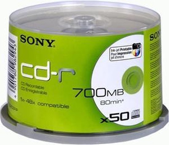 Sony CD-R 700MB Inkjet Printable 50 stuks | bol
