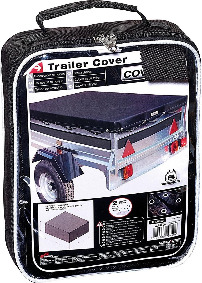 Car Plus Afdekhoes Aanhanger L 200 X 120 X 8 Cm Polyester Zwart | bol.com