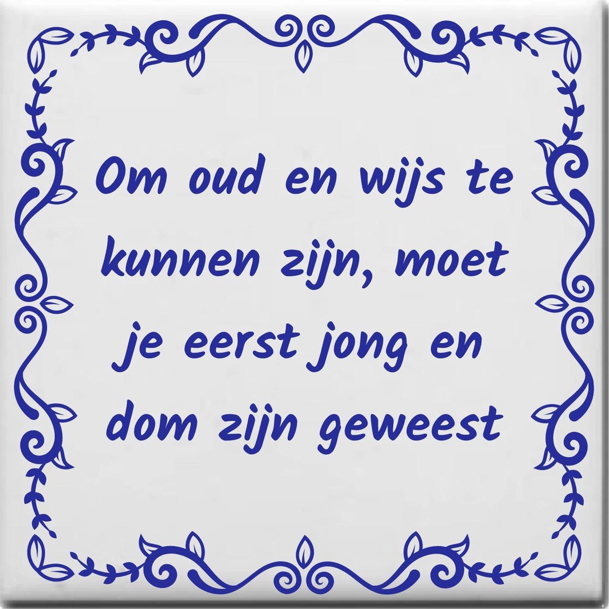 Wijsheden tegeltje met spreuk over Thuis: Om oud en wijs te kunnen zijn moet je eerst... | bol.com