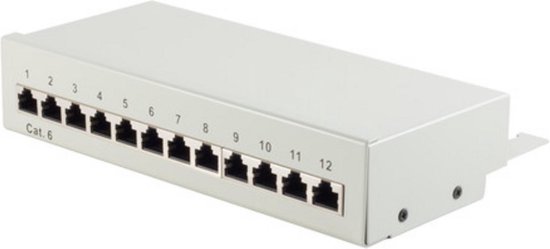 CAT6 Gigabit Desktop Patch Panel 1U met 12 poorten - afgeschermd ...