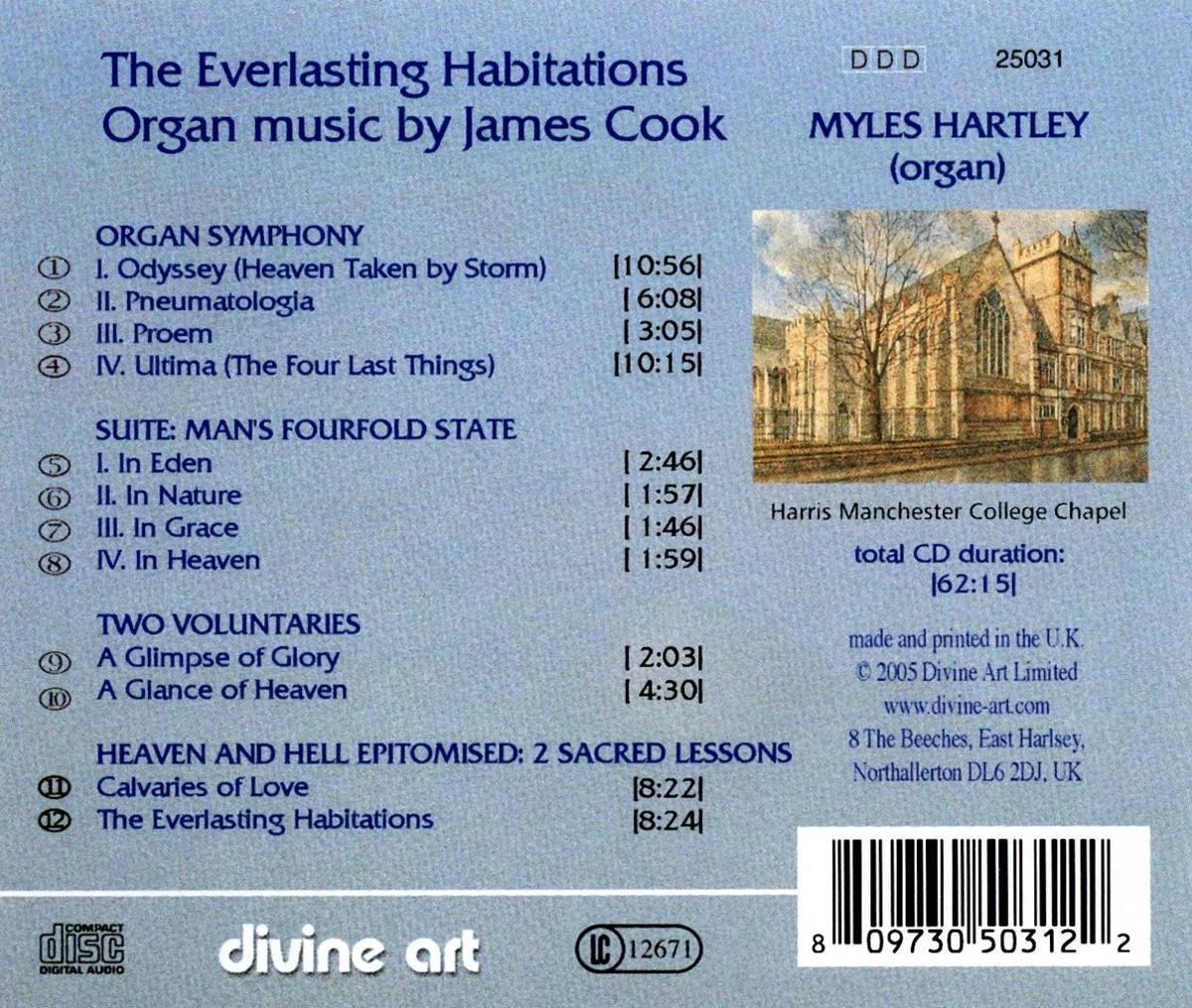 Myles Hartley - Cook: The Everlasting Habitations (CD), Myles Hartley ...
