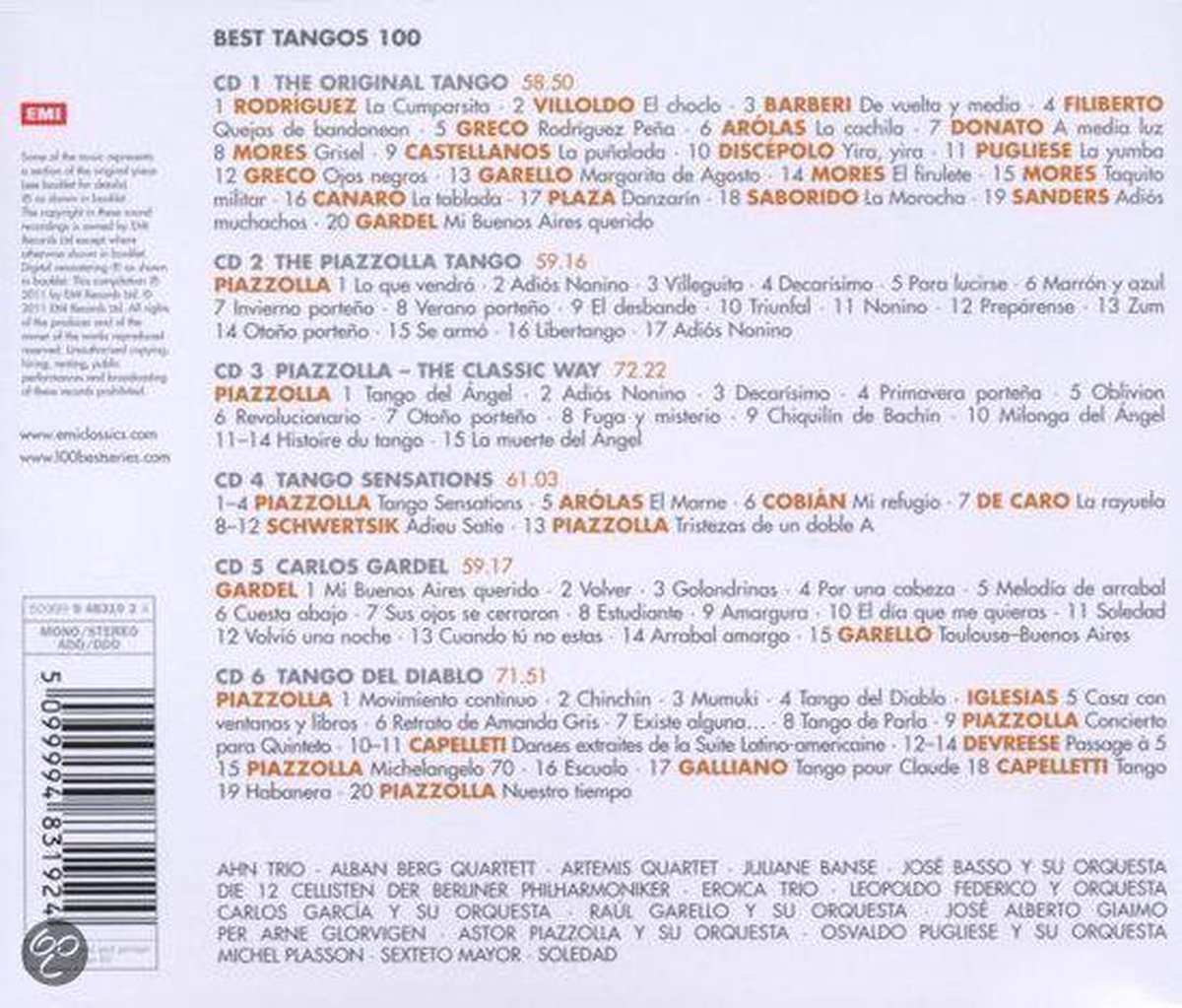 100 Best Tango, various artists | CD (album) | Muziek | bol.com