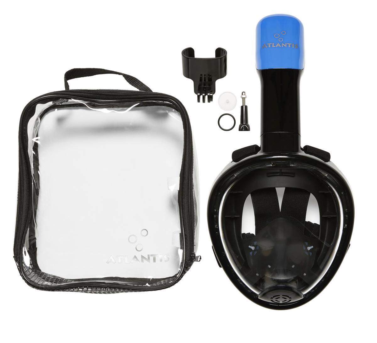 Atlantis Full Face Mask - Snorkelmasker - Kinderen - Zwart/Blauw - XS ...