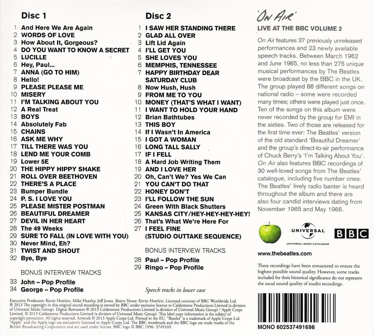 On Air - Live At The BBC: Volume 2, The Beatles | CD (album) | Muziek | bol.com