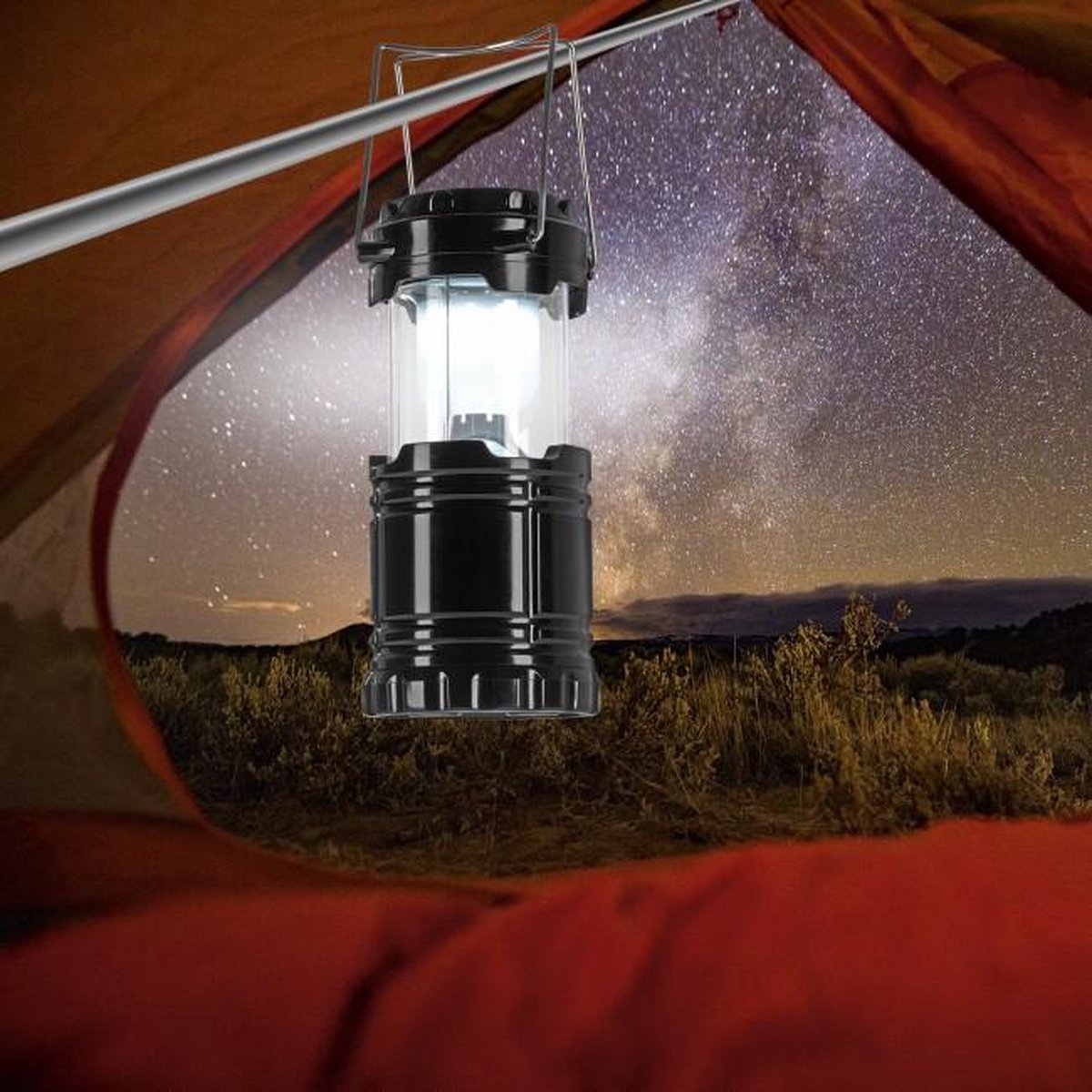 EASYMAXX Solar campinglantaarn - Tentlamp - Zwart | bol.com