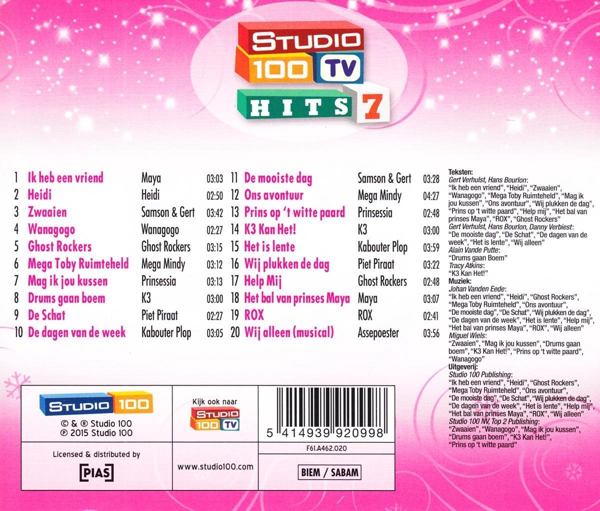 Studio 100 TV Hits Volume 7, Studio 100 | CD (album) | Muziek | bol.com
