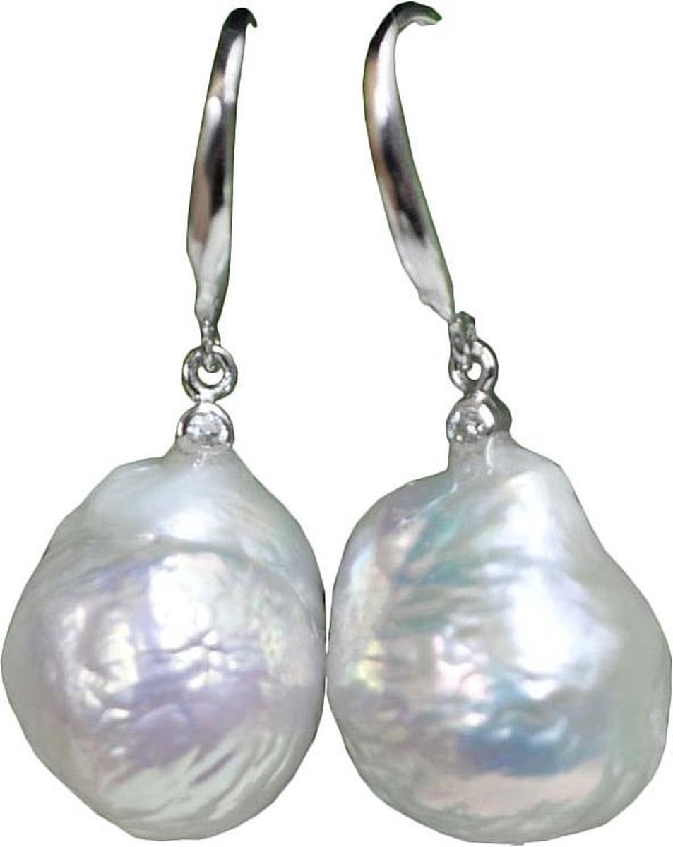 Zoetwater parel oorbellen Bling Kasumi White Pearl - oorhanger - echte ...