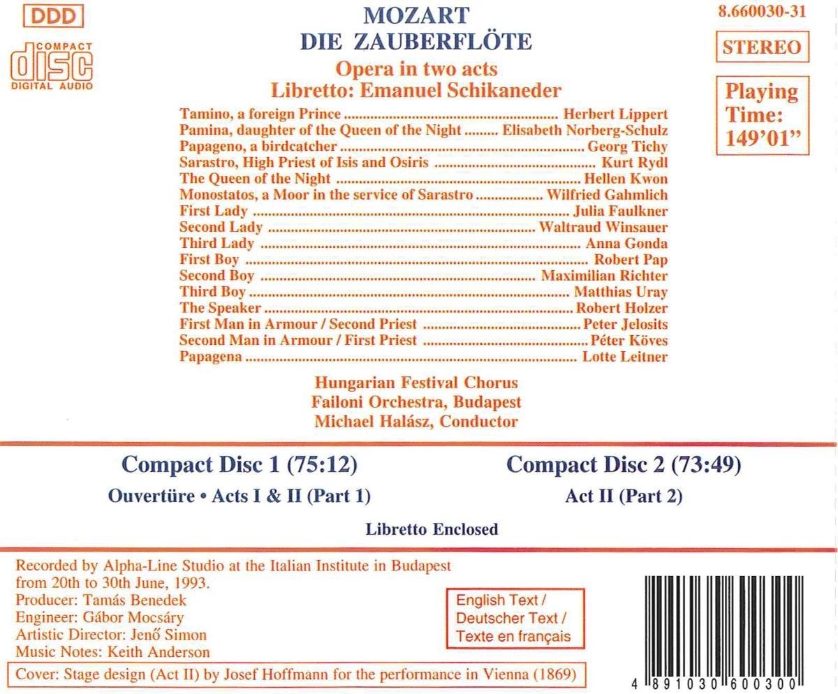 Failoni Orchestra, Michael Halász - Mozart: Zauberflöte (2 CD ...