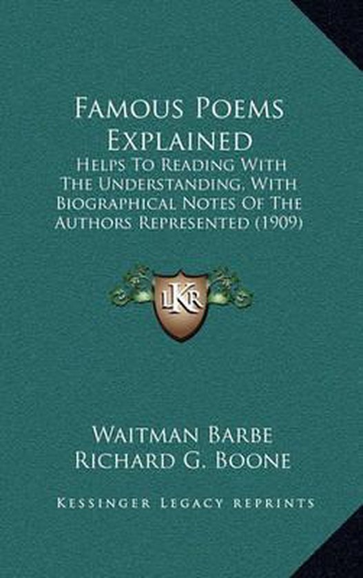 Famous Poems Explained, Waitman Barbe | 9781164735588 | Boeken | bol.com