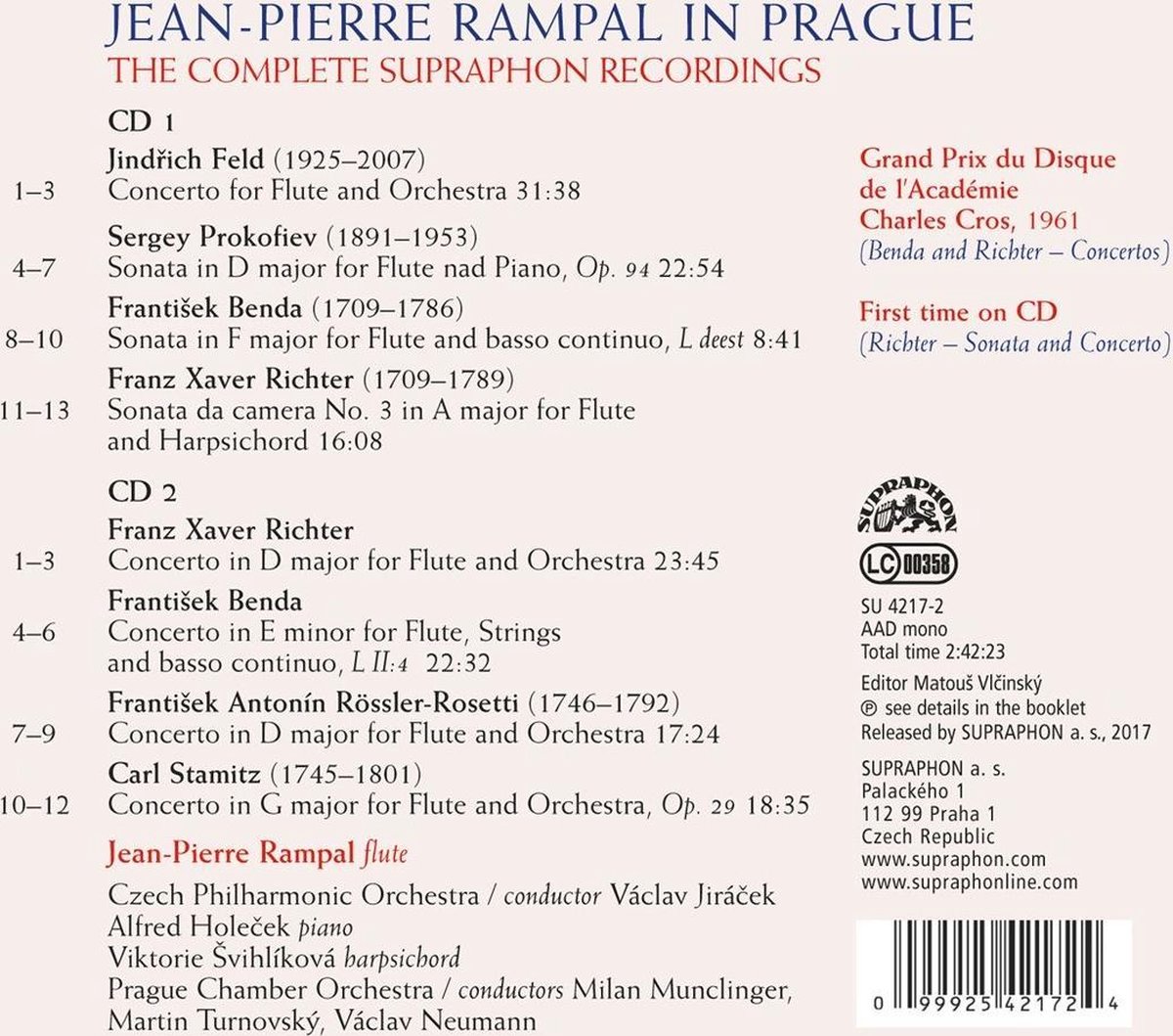 Jean-Pierre Rampal In Prague / The, Jean-Pierre Rampal | CD (album ...