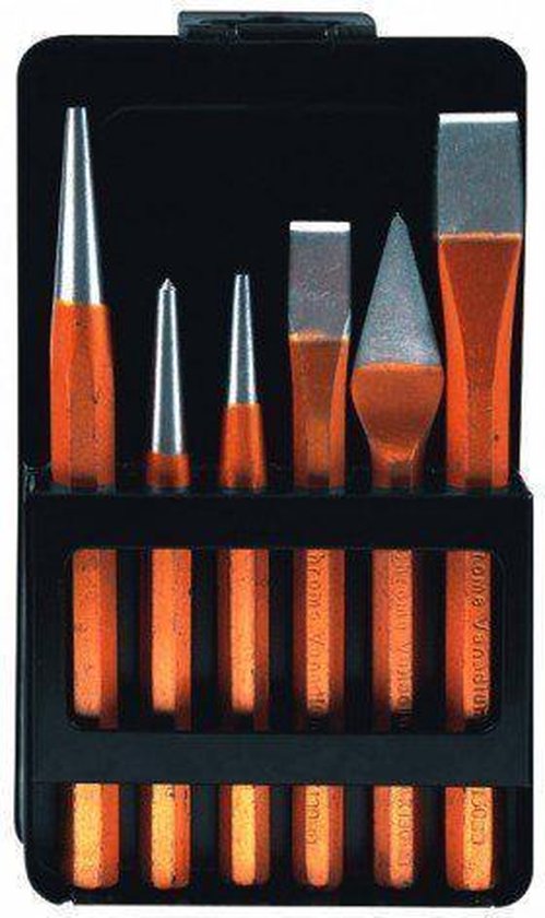 Ampro doorslag- en beitel set 6-delig | bol.com