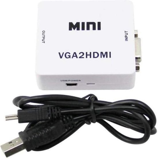 Adapter VGA naar HDMI – omvormer VGA naar HDMI – 3,5 mm audio – HDTV ...
