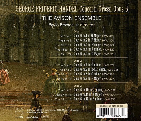 The Avison Ensemble - Pavlo Beznosiuk - Concerti Grossi Opus 6 (3 CD ...