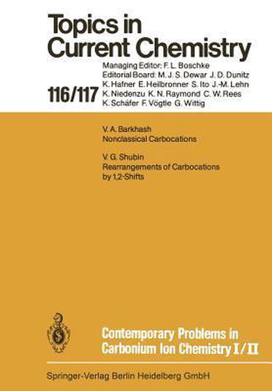 Contemporary Problems in Carbonium Ion Chemistry I/Ii | 9783662152881 ...