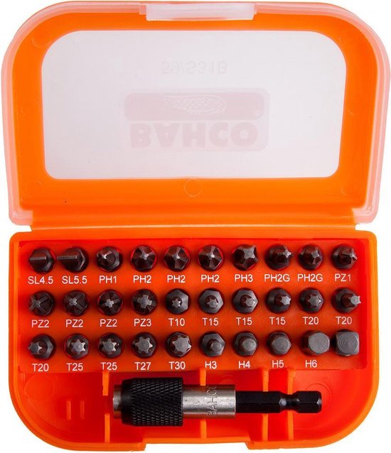 BAHCO 59/S31B bitset, 31-delig in kunststof doosje, met adapter | bol