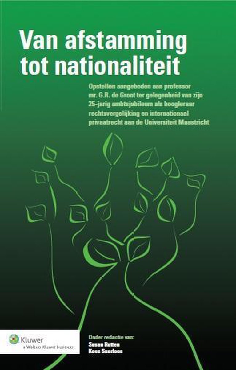 Van afstamming tot nationaliteit | 9789013119442 | Susan Rutten ...