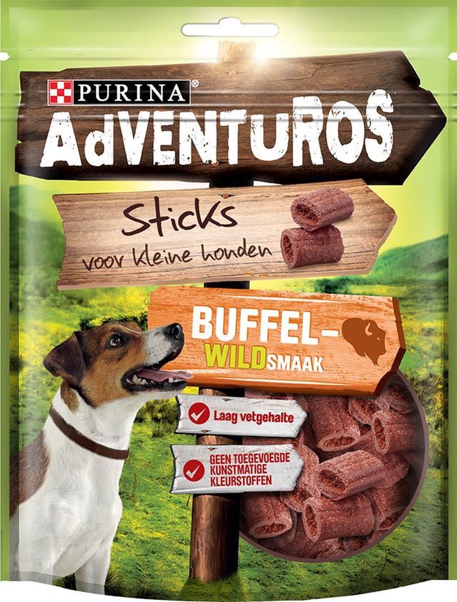 AdVENTuROS Mini Sticks - Buffel - Hondensnacks - 6 x 90 g | bol.com