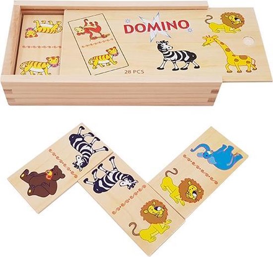 Houten Jungle en Safari domino, 28 delen | Games | bol