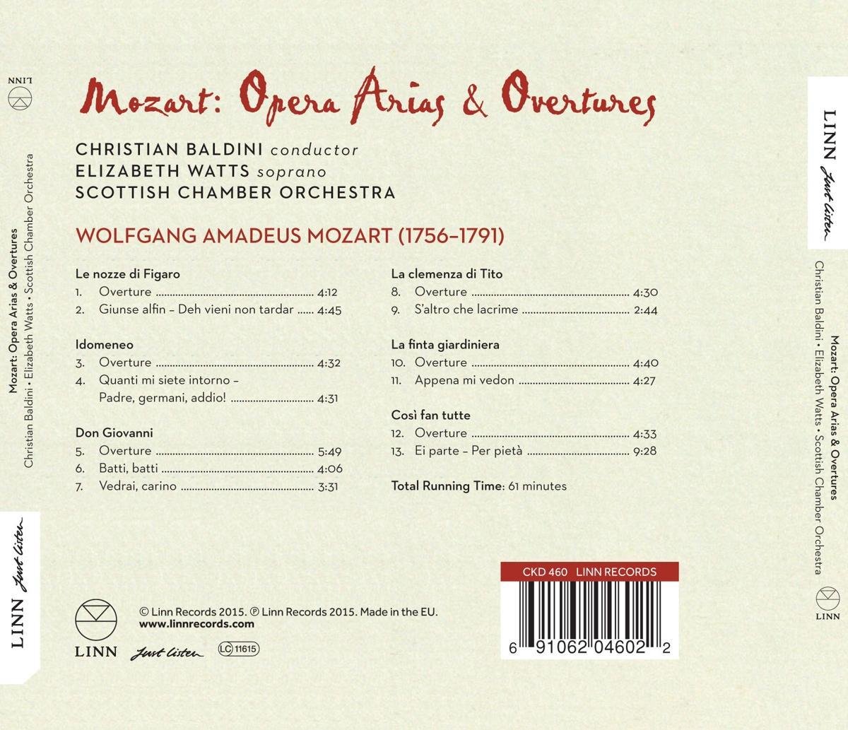 Mozart - Opera Arias And Overtures, Elizabeth Watts | Muziek | bol.com