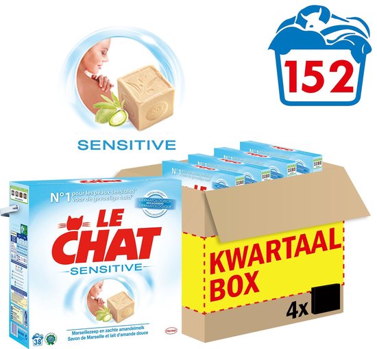 Le Chat Powder Sensitive - Kwartaalverpakking - 152 wasbeurten ...
