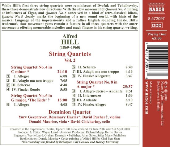 Dominion Quartet - String Quartets Volume 2 (CD), Dominion Quartet | Muziek | bol