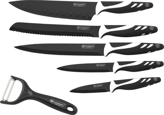 6 pcs knife set, SS, NS, black | bol.com