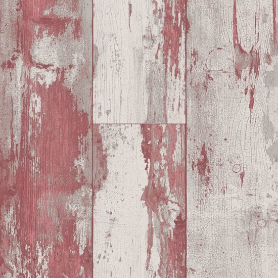DUTCH WALLCOVERINGS Behang hout rood en beige | bol