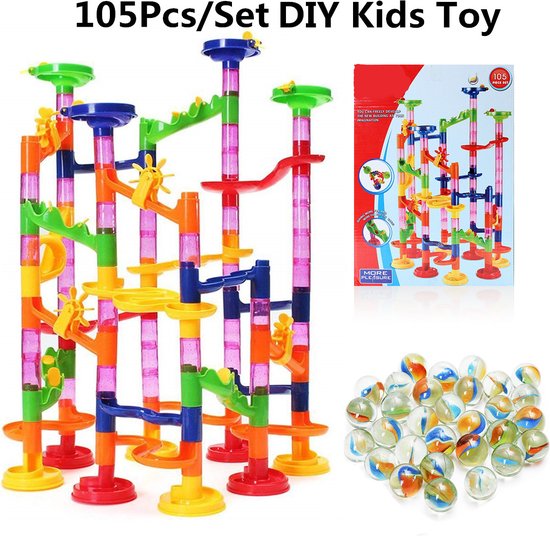 Marble Run Pipeline Toys Set - 105 Delig - Marble Rush - Knikkerbaan ...