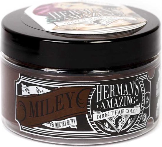 Miley Milk Tea Brown. semi permanente haarverf bruin - 115 ml - Hermans ...