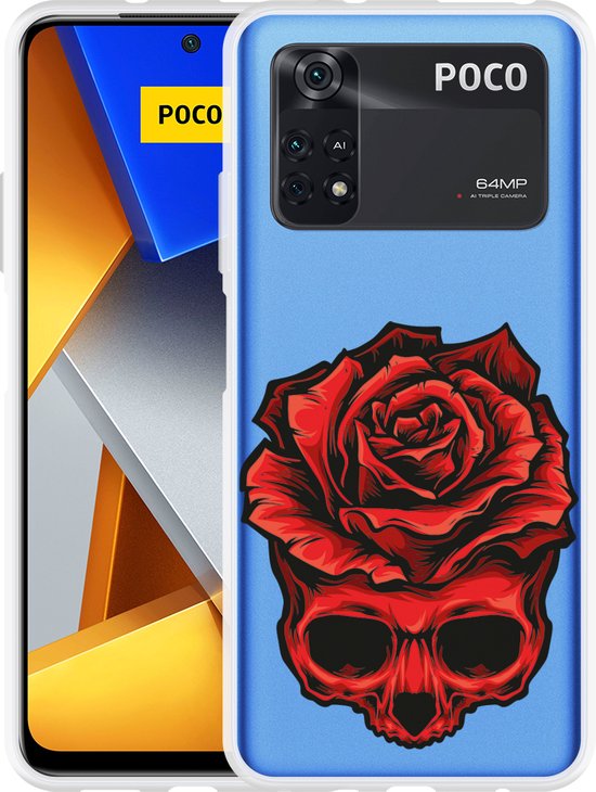 Xiaomi Poco M4 Pro Hoesje Red Skull - Designed by Cazy | bol