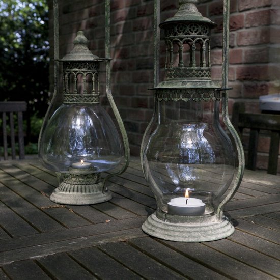 Esschert Design Aged Metal groene lantaarn set van 2 | bol