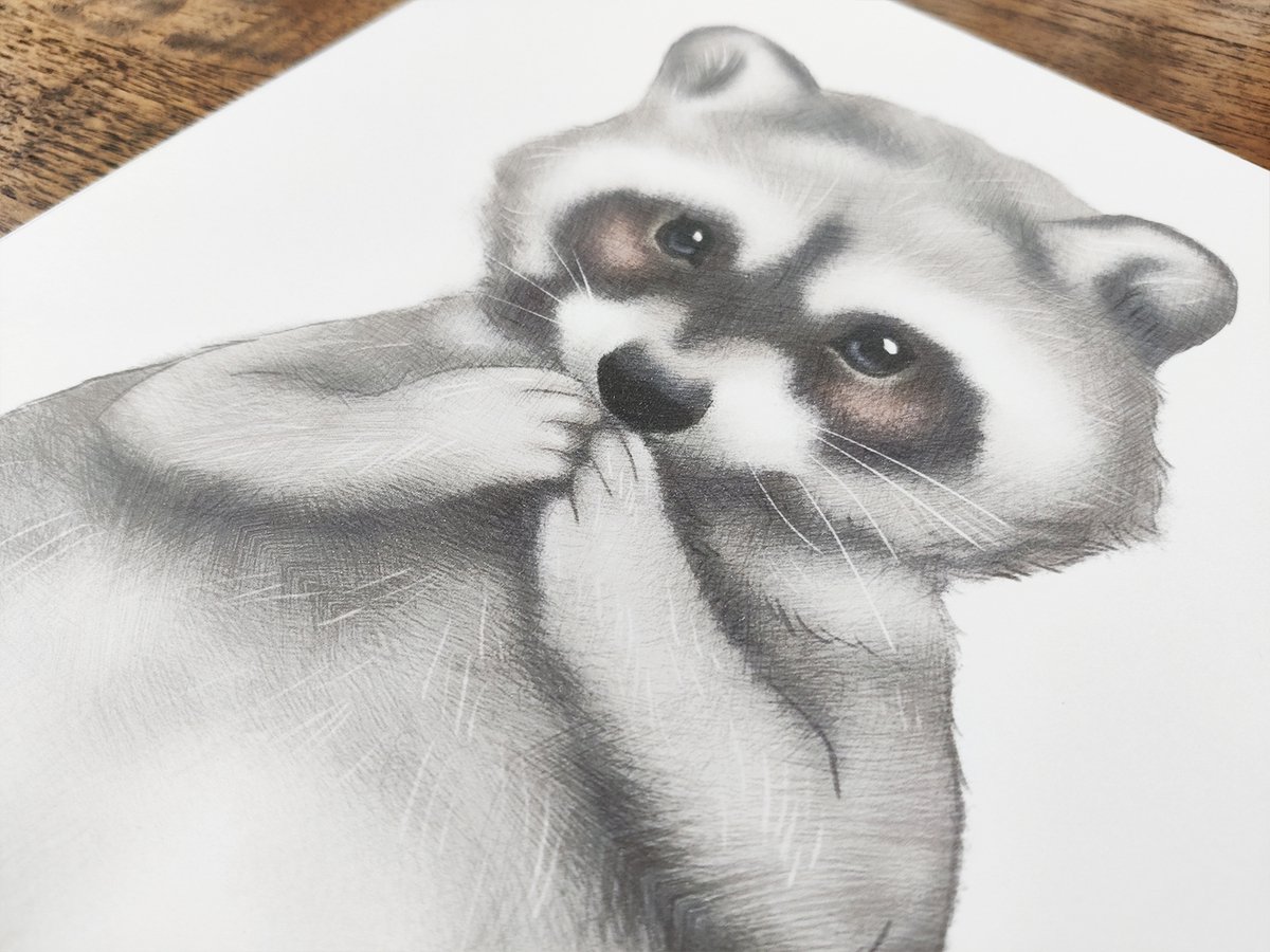 Voetafdruk baby – Wasbeer – Poster babykamer – Geboorte cadeau ...