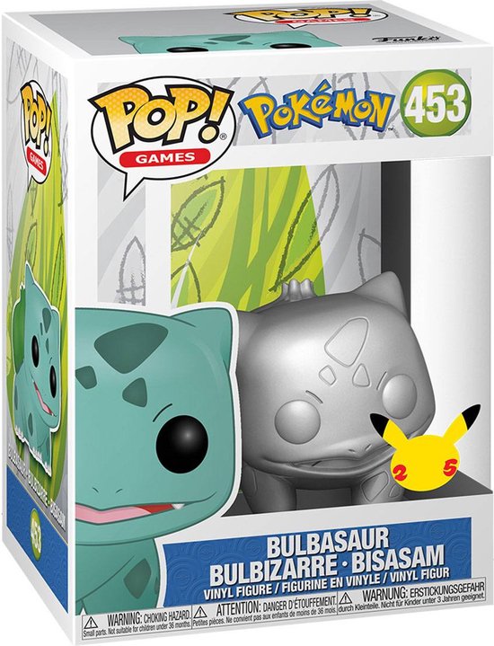 Pokemon POP! Games Vinyl Figure Bulbasaur Pokemon Silver 25th ...