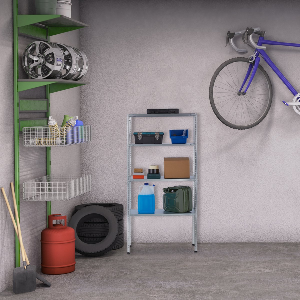 Relaxdays 2x opbergrek 4 etages - stellingkast tot 200 kg - magazijnrek ...