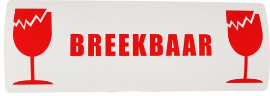 Breekbaar sticker - 500 stickers rol | bol