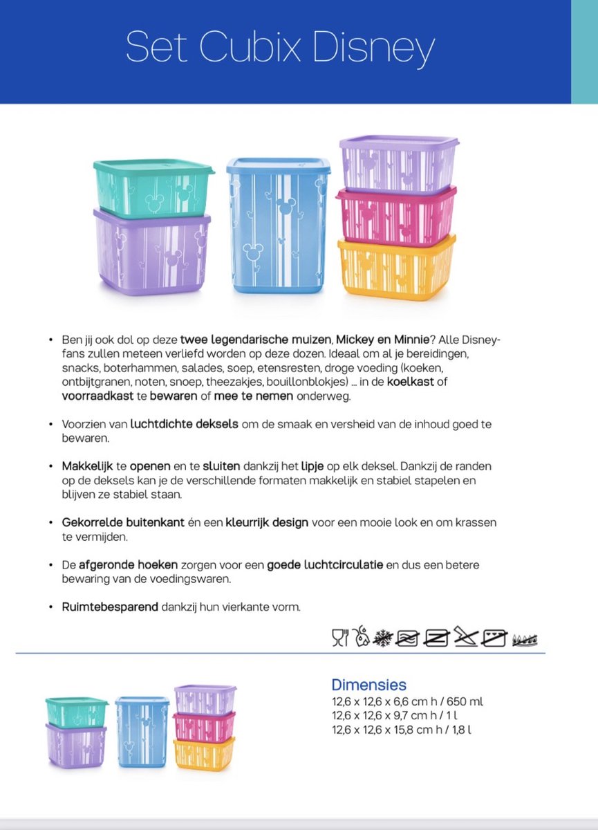 Tupperware grote Cubix Disney set | bol.com