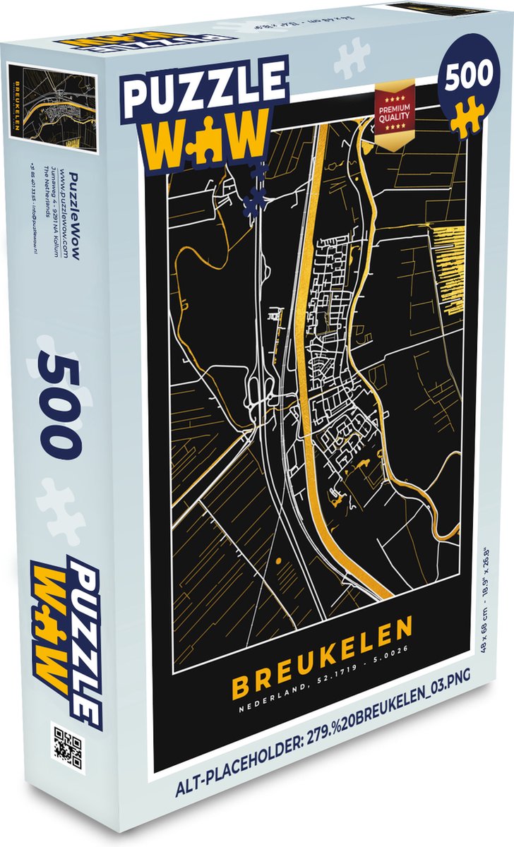 Puzzel Black & gold - Plattegrond - Breukelen - Kaart - Stadskaart ...