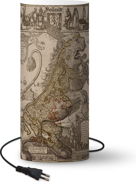 Lamp - Nachtlampje - Tafellamp slaapkamer - Landkaart van Nederland in ...
