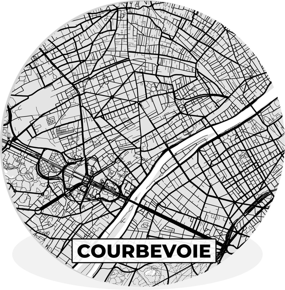 Wall Circle - Wall Circle Indoor - City Map - France - Map - Courbevoie ...