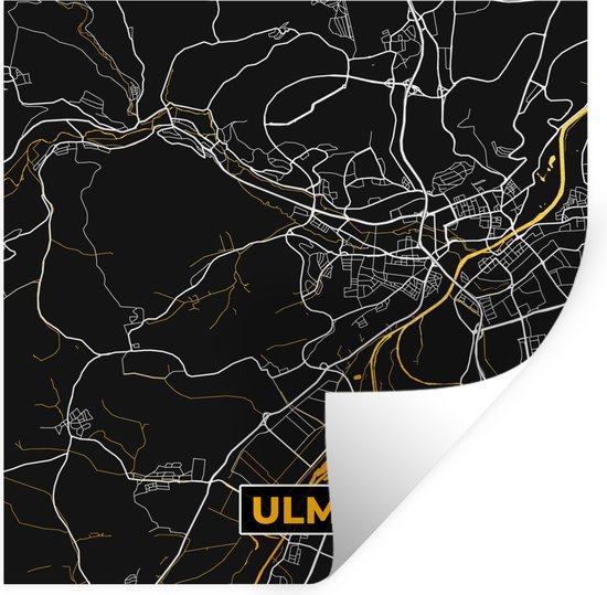 Muurstickers - Sticker Folie - Ulm - Goud - Stadskaart - Plattegrond ...