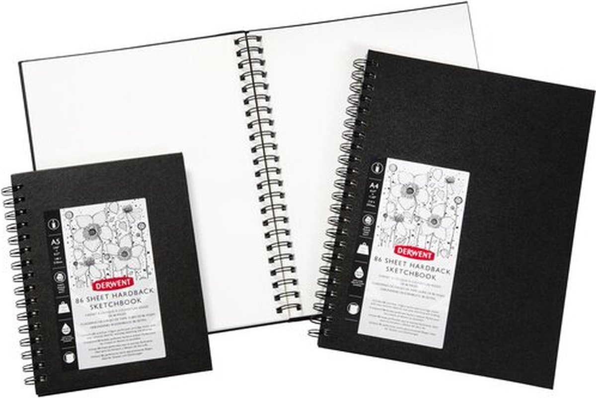 Derwent A4 Spiraalgebonden Schetsboek met Harde Kaft voor Tekenen en ...