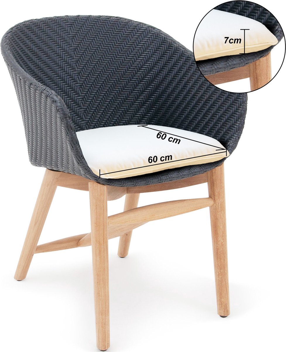 Garland Set de 2 coussins de siège Torino 60 x 60 cm 7 cm d'épaisseur ...