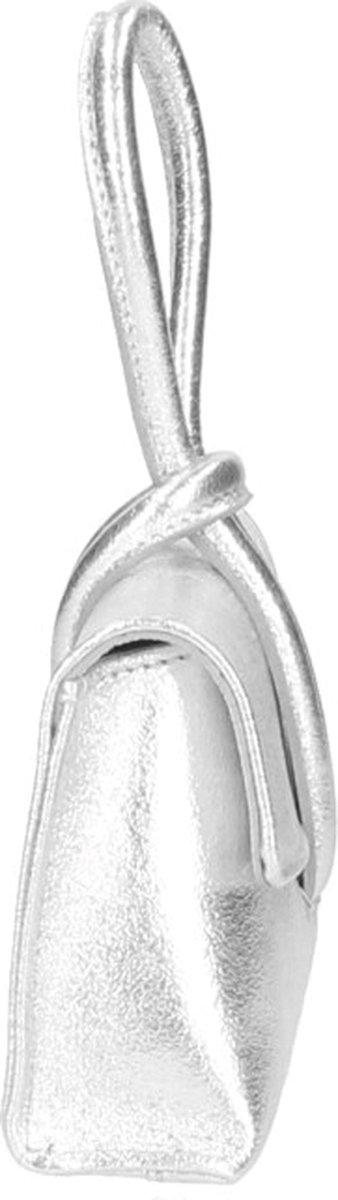 SORELLA Italiaans leren zilveren tas - Clutch - Tas - Zilver - Leer ...