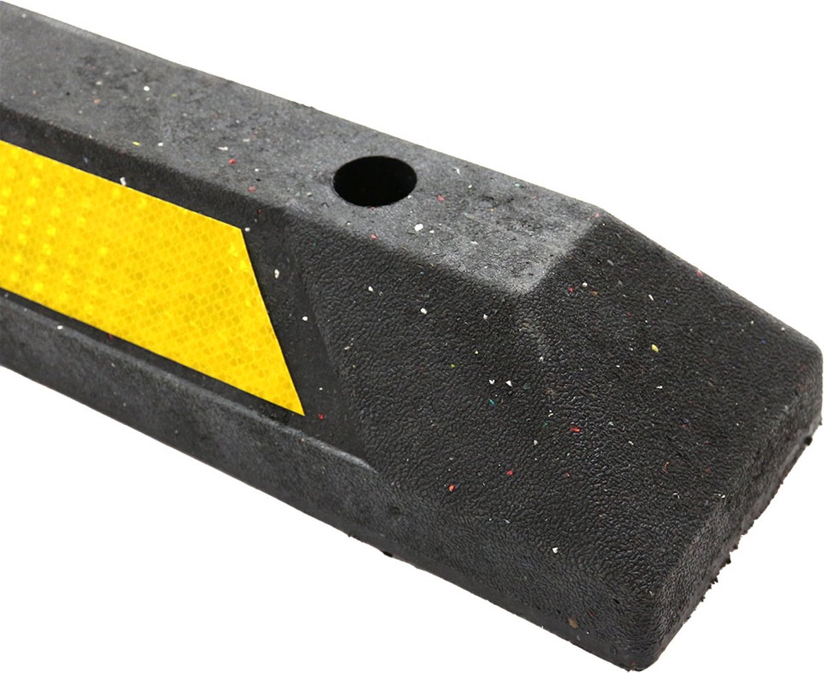 Rubberen varkensrug – wielstop – 2 meter Geel & Zwart 15 cm x 200 cm x ...