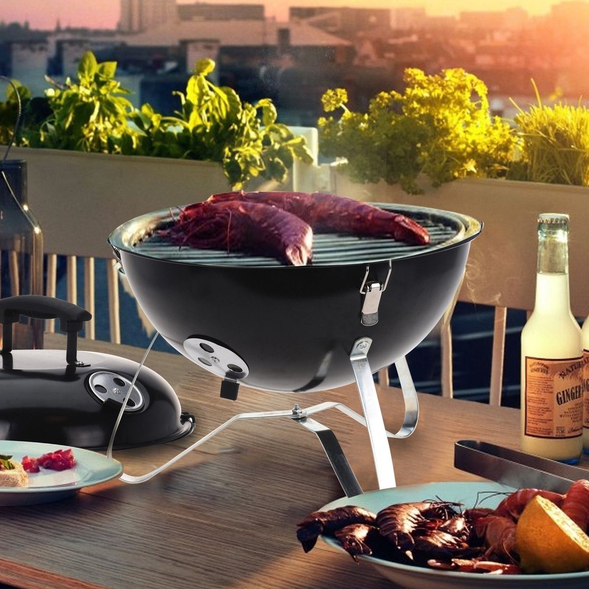 Ronde Zwarte Tafelbarbecue | bol