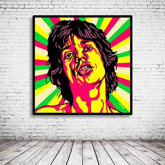 Pop Art Mick Jagger Poster in lijst - 70 x 70 cm Fotopapier Mat 180 gr ...
