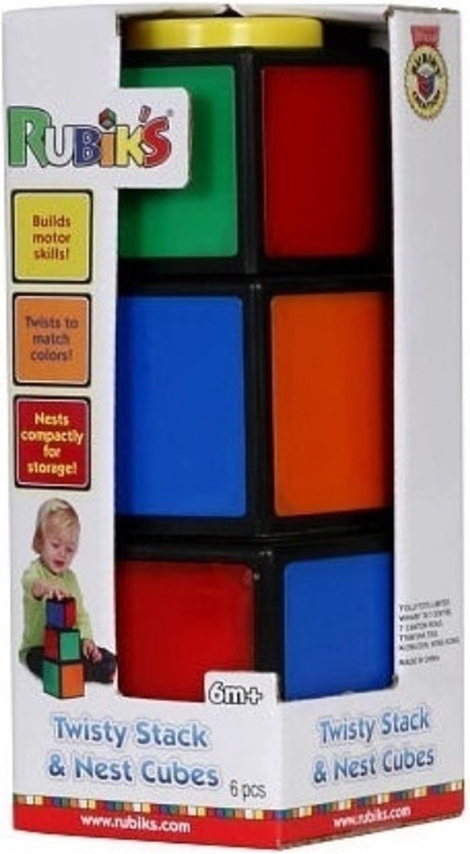 Rubik's Twisty stack & nest cubes - Stapelbare bouwblokken 6 delig ...