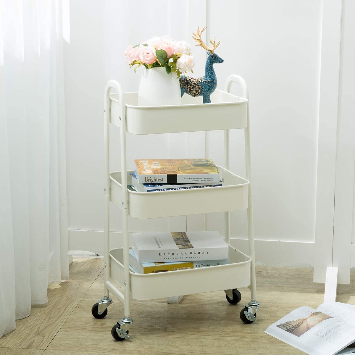 Keukentrolley – keuken planken - Opberg Trolley op wielen – met niveaus ...