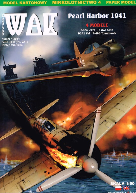 bouwplaat/modelbouw in karton: Vliegtuigen, Pearl Harbor 1941, Zero ...