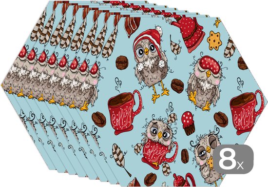 Placemats hexagon - Onderleggers placemats - Placemat zeshoek ...